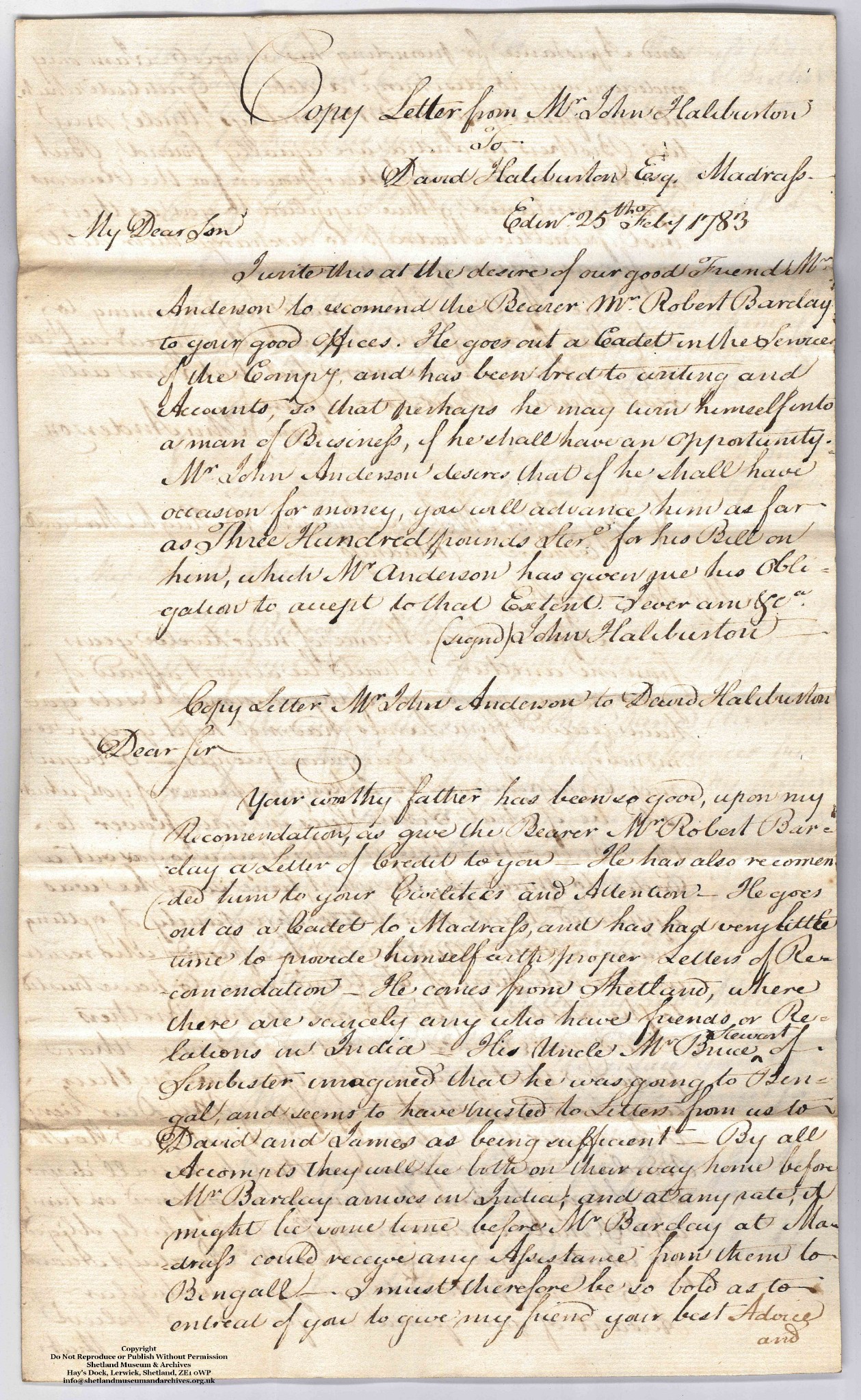 Robert Barclay, East India Company | Shetland Museum & Archives