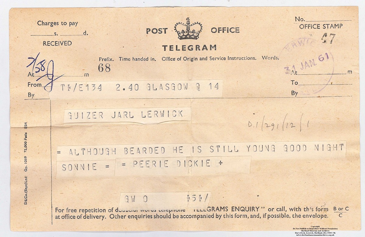 The Telegrams - Up Helly Aa | Shetland Museum & Archives